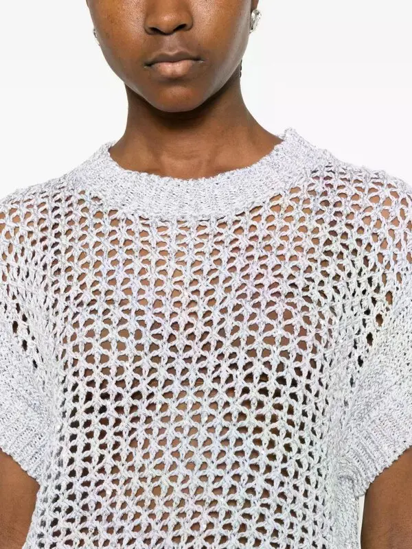 PANICALE Open Knit Short Sleeve T-shirt