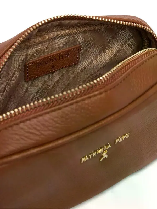 Patrizia Pepe Logo-lettering Leather Shoulder Bag