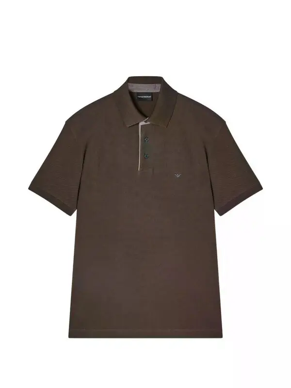Emporio Armani Logo-detail Polo Shirt - Brown