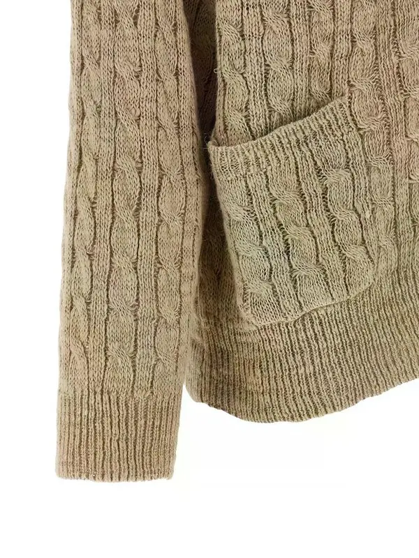Brunello Cucinelli Braided Knit V-neck Cardigan With Micro Sequins