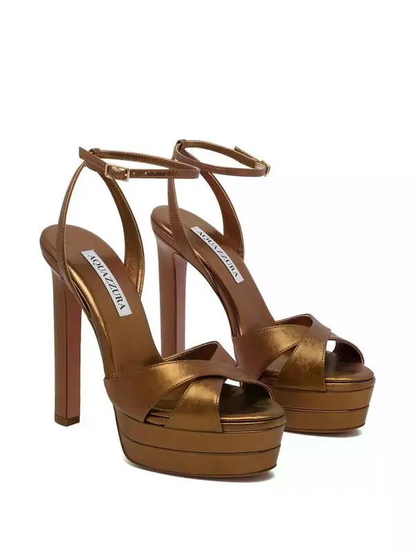 AQUAZZURA Divine Platform Sandals - Brown