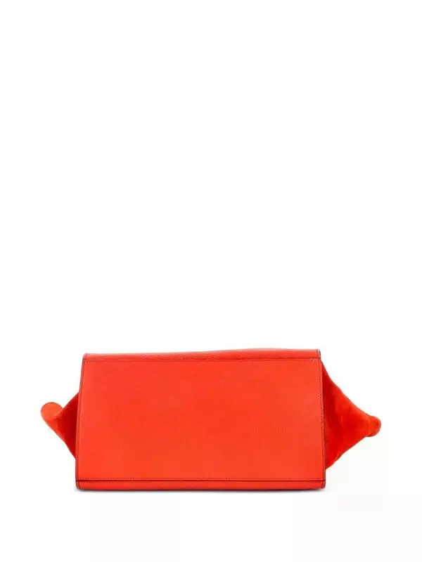 Celine Trapeze Bag Leather Medium Satchel - Red