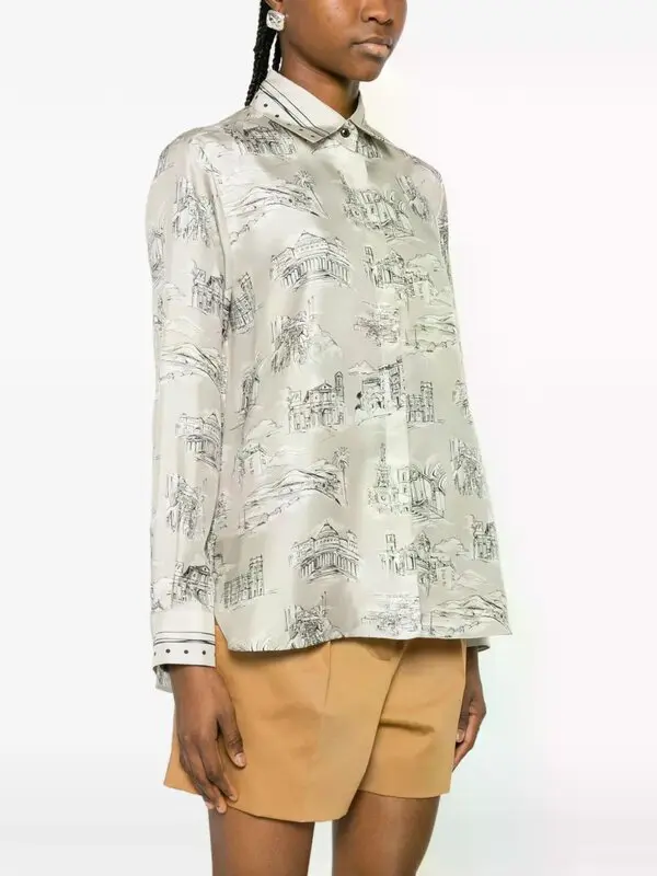 Max Mara Patterned Buttoned Shirt