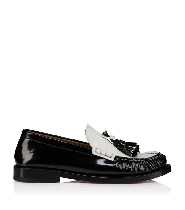 CHRISTIAN LOUBOUTIN Orlando Patent Leather Loafers With Studded Tassels - Black