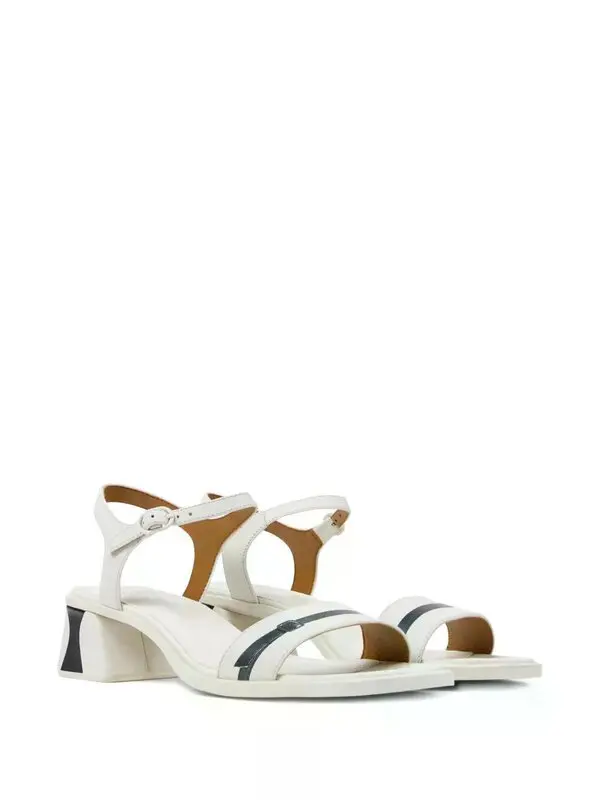 Camper Kora Block-heel Sandals With Buckle Fastening - White