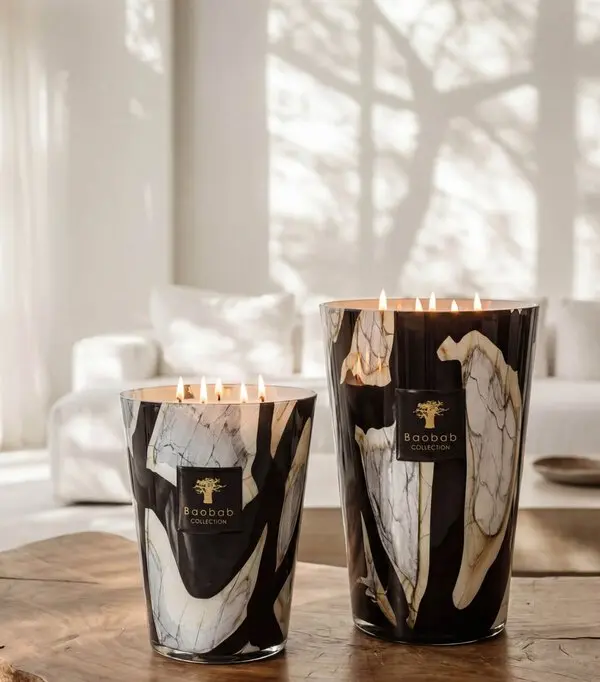 BAOBAB COLLECTION Stones Marble Maxi Candle - Grey