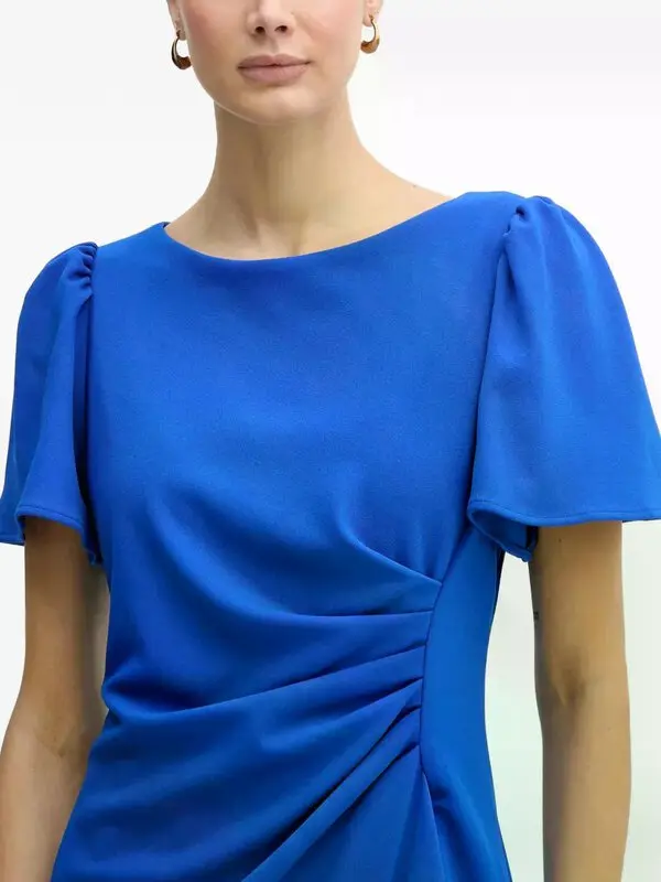 Dkny Puffed Sleeve Gathered Dress - Blue
