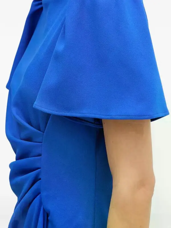 Dkny Puffed Sleeve Gathered Dress - Blue