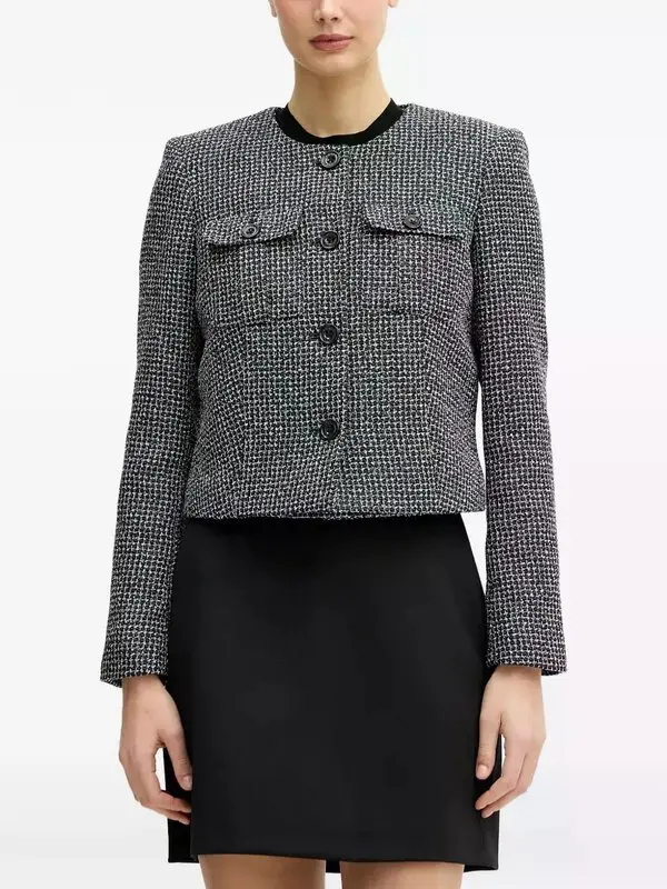 Dkny Textured Buttoned Pocket Jacket