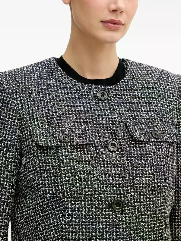 Dkny Textured Buttoned Pocket Jacket