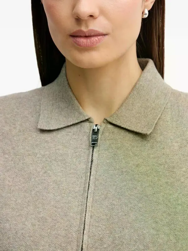 Dkny Knitted Cardigan With Polo Collar