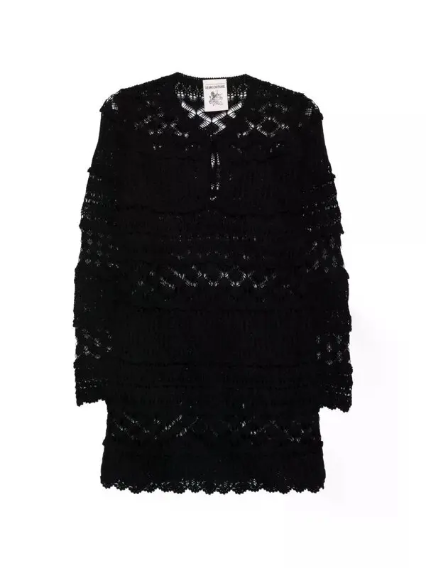 SEMICOUTURE Ruffled Knitted Dress - Black