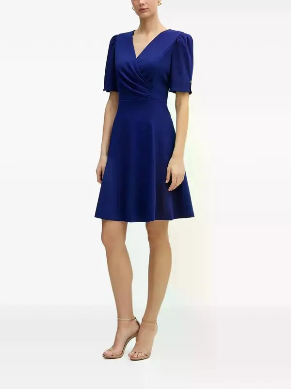 Dkny Puff Sleeve V-neck Mini Dress