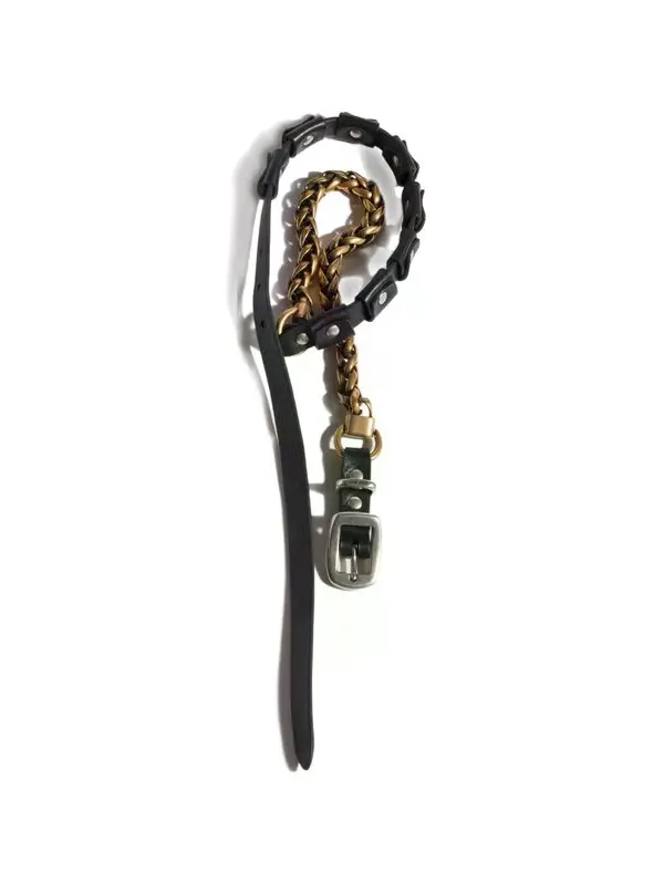 Miu Miu Leather And Metal Necklace - Black