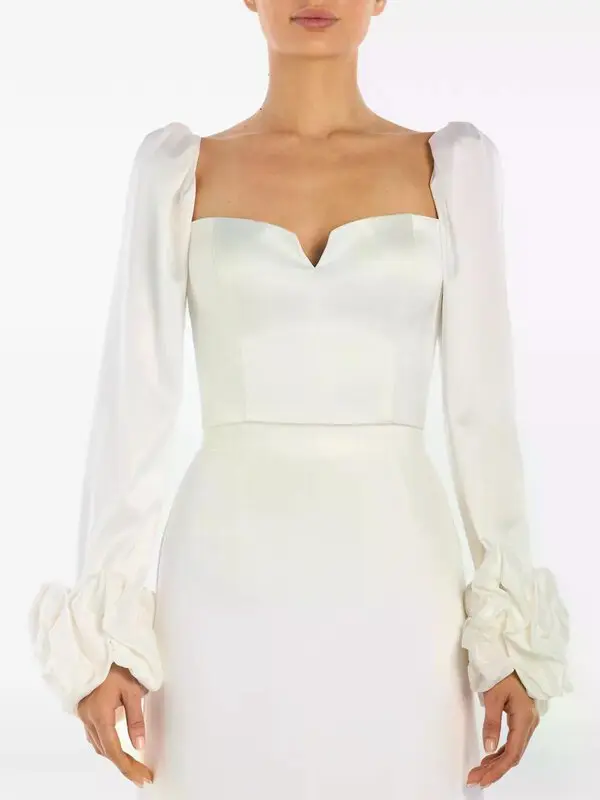 POST MERIDIEM Removable Cuff Long Sleeve Top - White