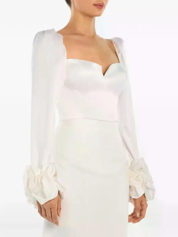 POST MERIDIEM Removable Cuff Long Sleeve Top - White