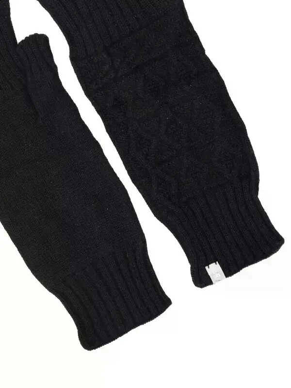 ANTIPAST Ribbed Knit Fingerless Gloves - Black