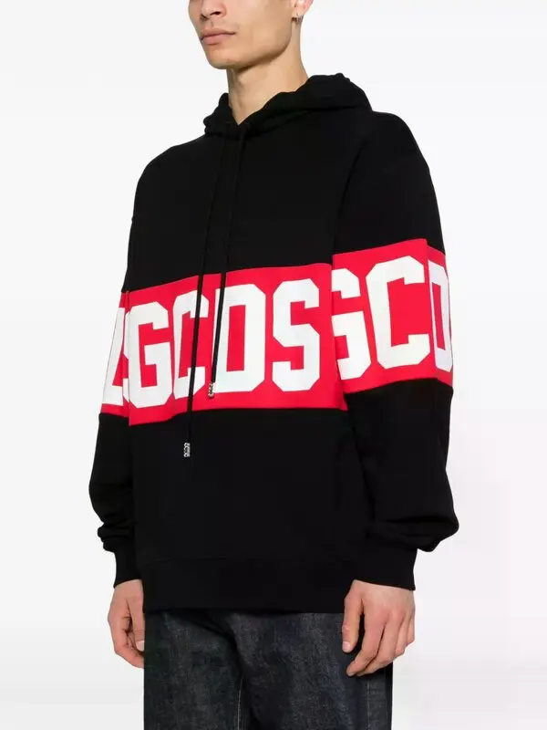 Gcds Logo-stripe Hoodie