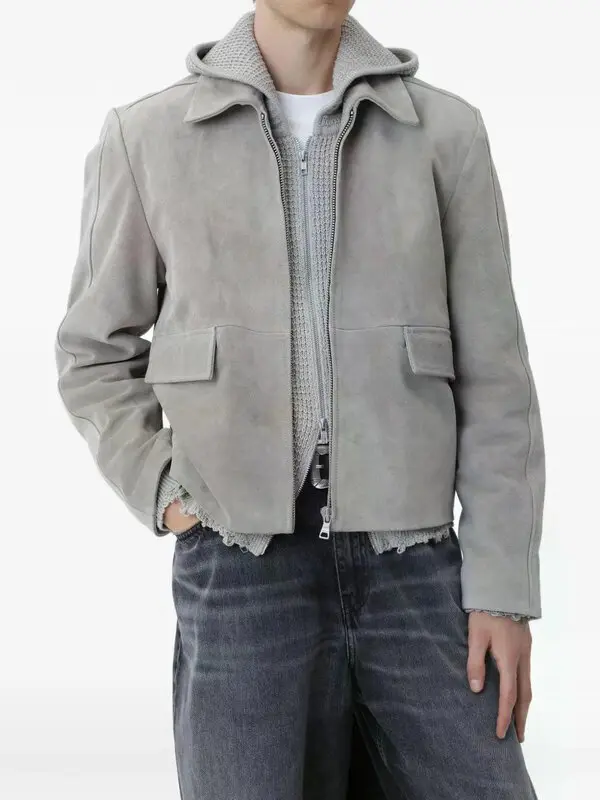 WON HUNDRED Suede Jacket With Patch Pockets