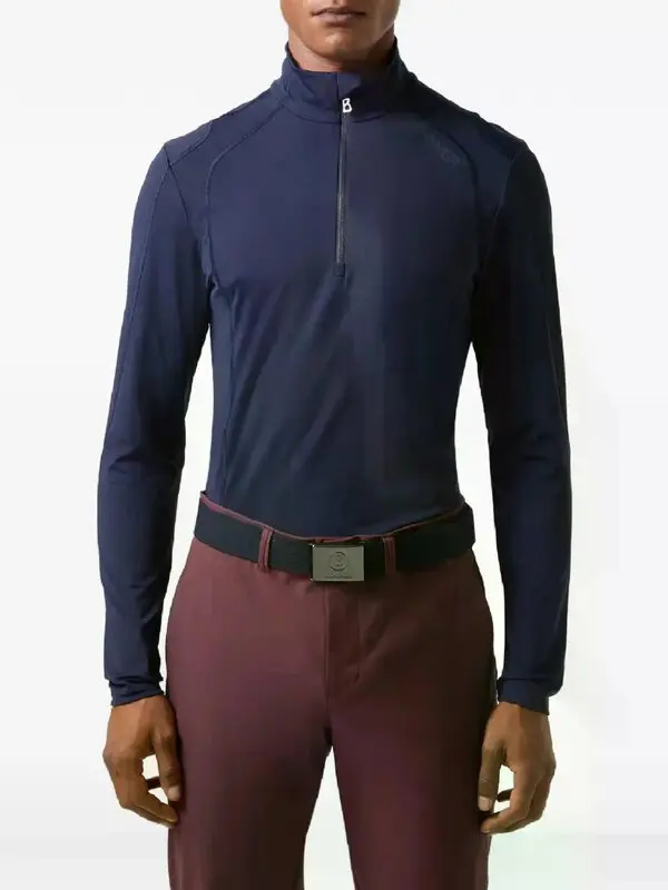 Bogner Harry Mock Neck Zip Up Long Sleeve Top