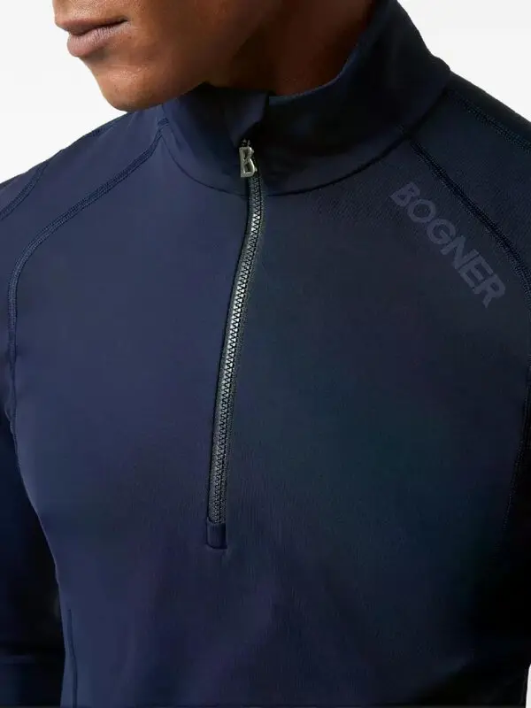 Bogner Harry Mock Neck Zip Up Long Sleeve Top