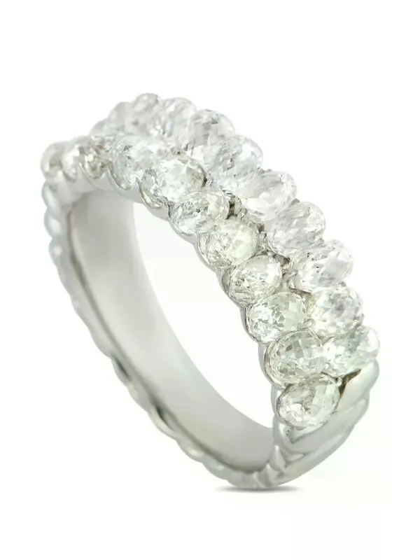 LB EXCLUSIVE Briolette-cut Diamond Embellished Platinum Ring - Silver