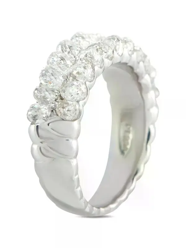 LB EXCLUSIVE Briolette-cut Diamond Embellished Platinum Ring