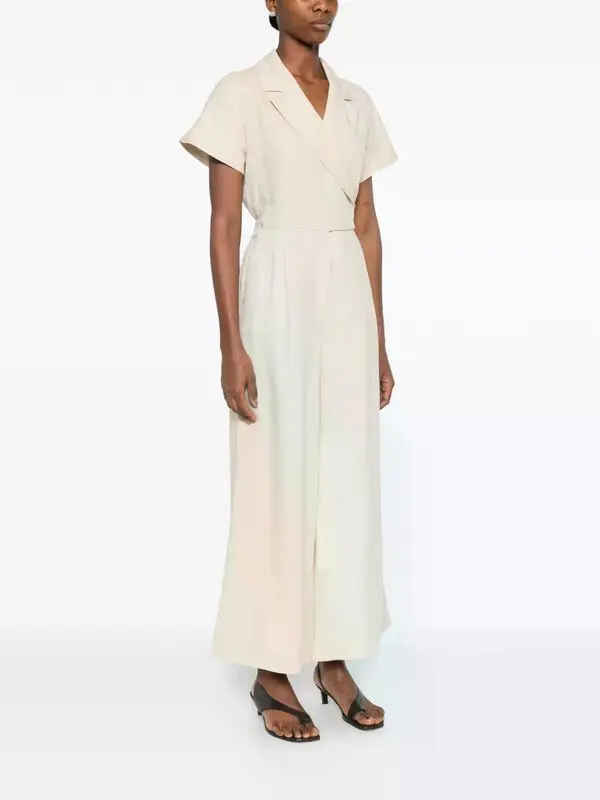 Max Mara Belted Wrap Culotte Jumpsuit - Neutrals
