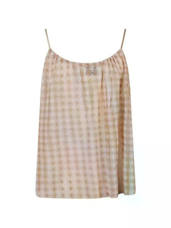 FORTE_FORTE Diamond Pattern Spaghetti Strap Top