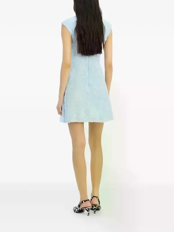 ROTATE BY BIRGER CHRISTENSEN Sleeveless Floral Textured Mini Dress