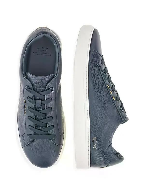 Paul & Shark Shark Icon Leather Lace-up Sneakers - Blue