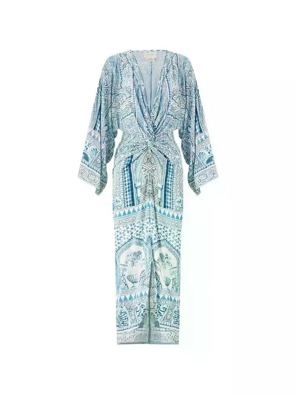 Camilla Split Twist Dress - Blue