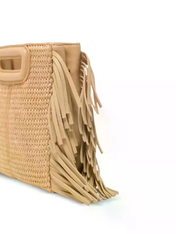 Maje Raffia M Bag With Fringe Detailing