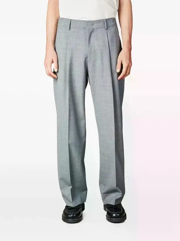 Nn07 Pleated Trousers With Elasticated Waistband - Grey