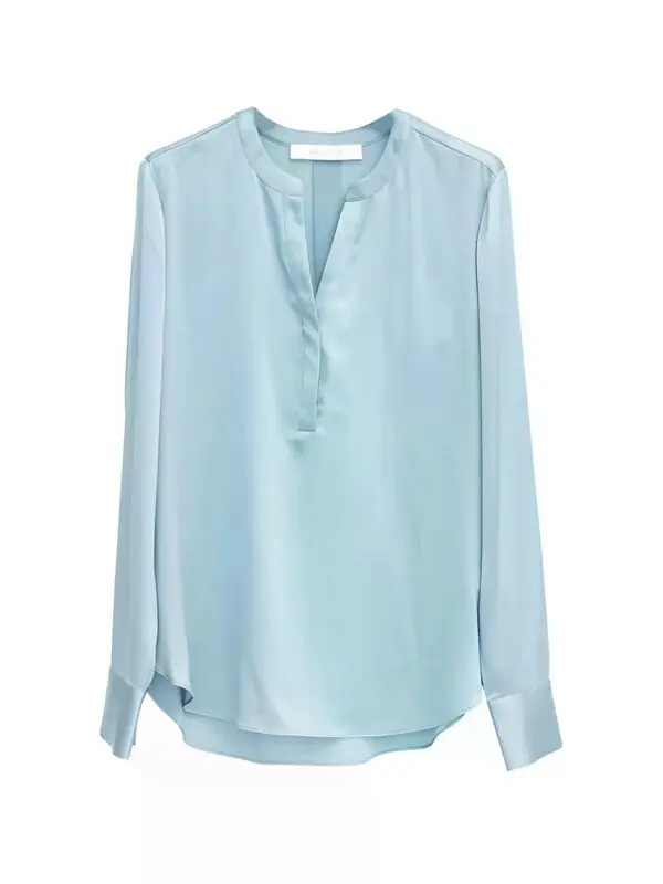HERZEN'S ANGELEGENHEIT V-neck Blouse - Blue