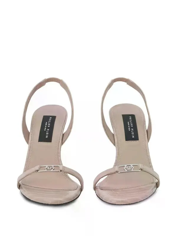 Philipp Plein Hexagon Croc-effect Slingback Stiletto Sandals