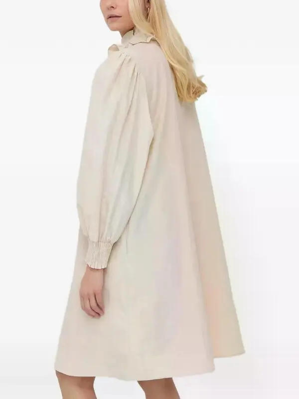 GESTUZ Ruffled Collar Midi Dress