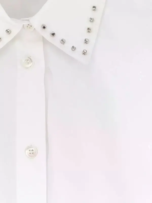 Pinko Cropped Shirt With Embellished Collar