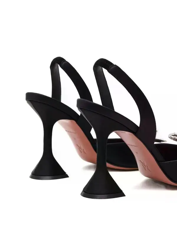 Amina Muaddi 95mm Rosie Crystal-bow Slingback Pumps