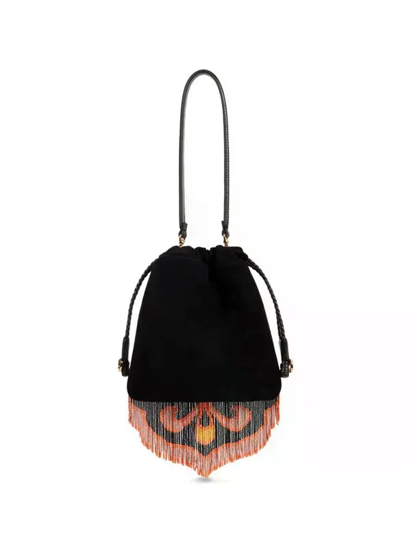 Etro Small Kalispera Beads Fringes Bucket Bag