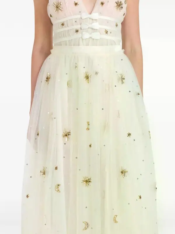 LoveShackFancy Wilona Embellished Midi Skirt