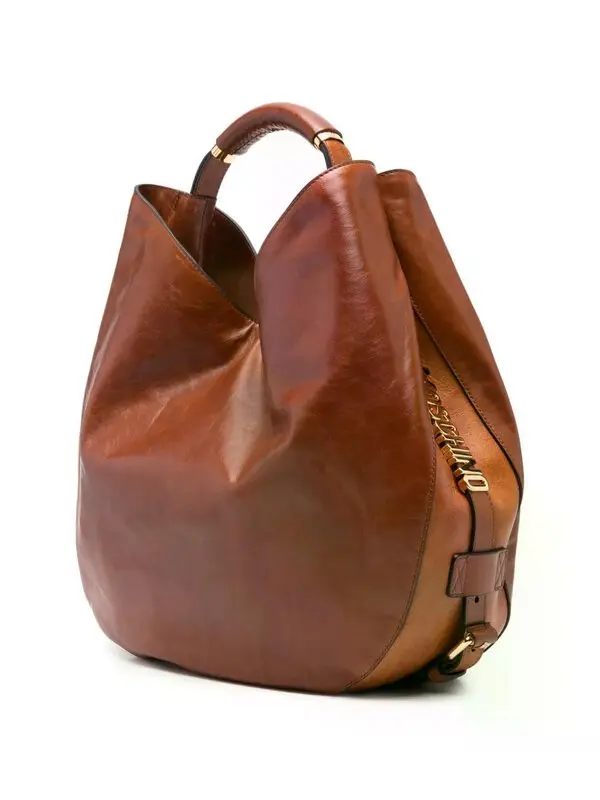 Moschino Leather Handle Shoulder Bag - Brown