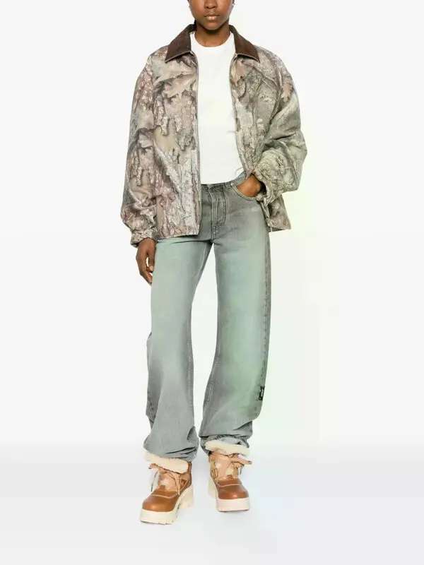 Off-White Buttoned Jeans With Logo Patch