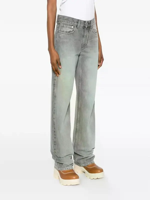Off-White Buttoned Jeans With Logo Patch