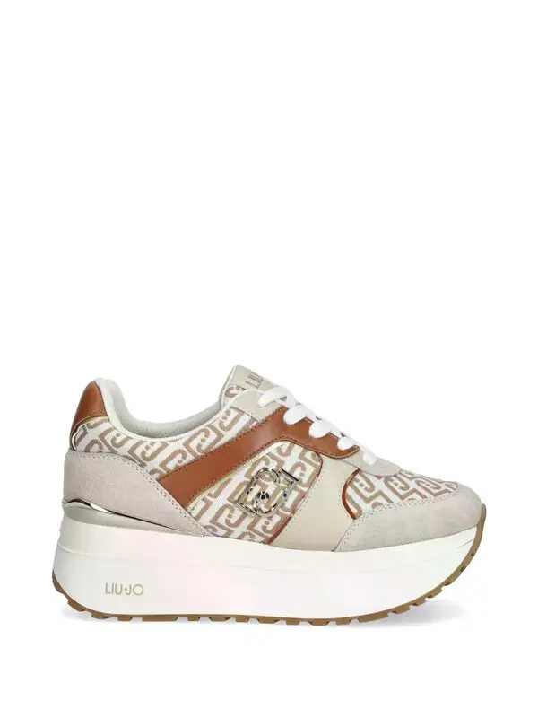 Liu Jo Monogram Jacquard Super-platform Sneakers - Neutrals