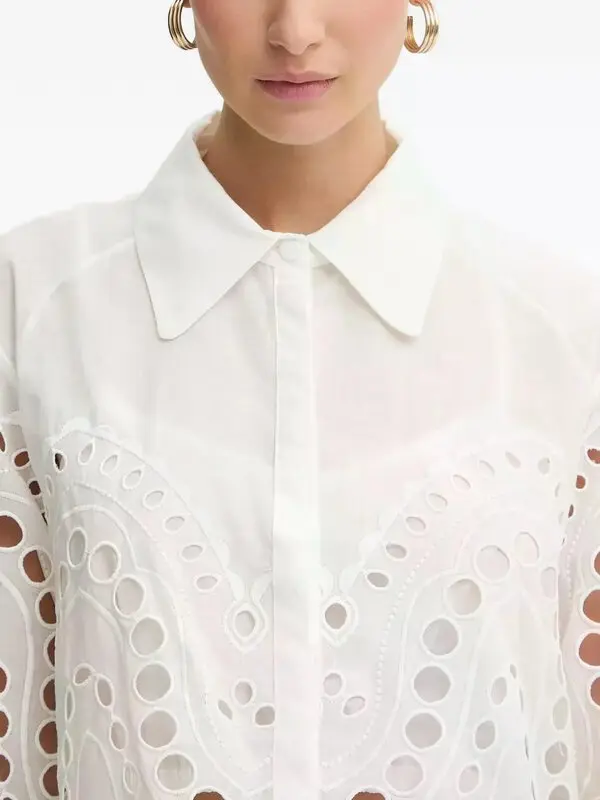 Charo Ruiz Ibiza Storm Scallop-trim Eyelet Blouse - White