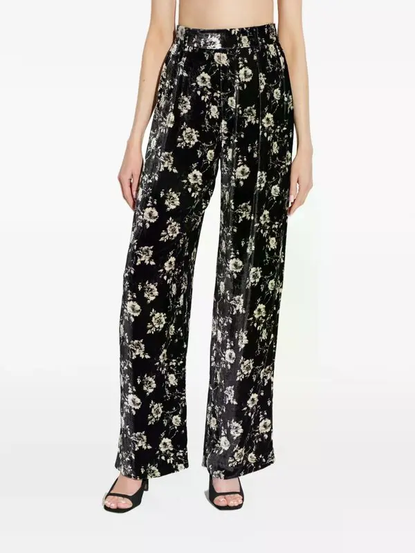 R13 Floral Print Wide Leg Trousers