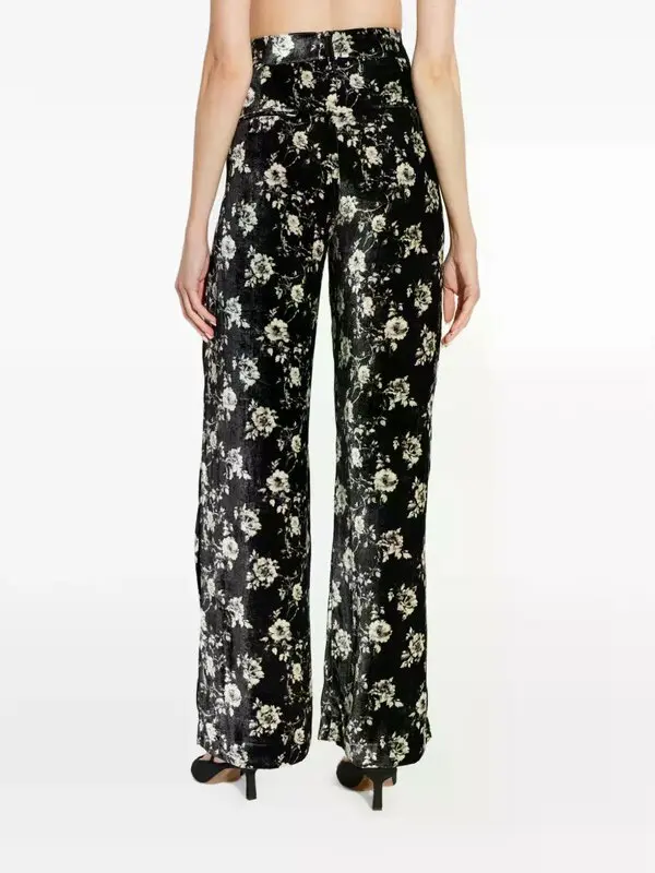 R13 Floral Print Wide Leg Trousers