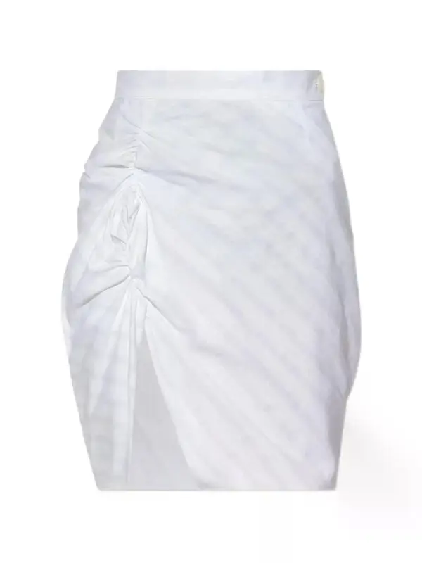 VIVIENNE WESTWOOD Striped Gathered Skirt With Slit Detail - Silver
