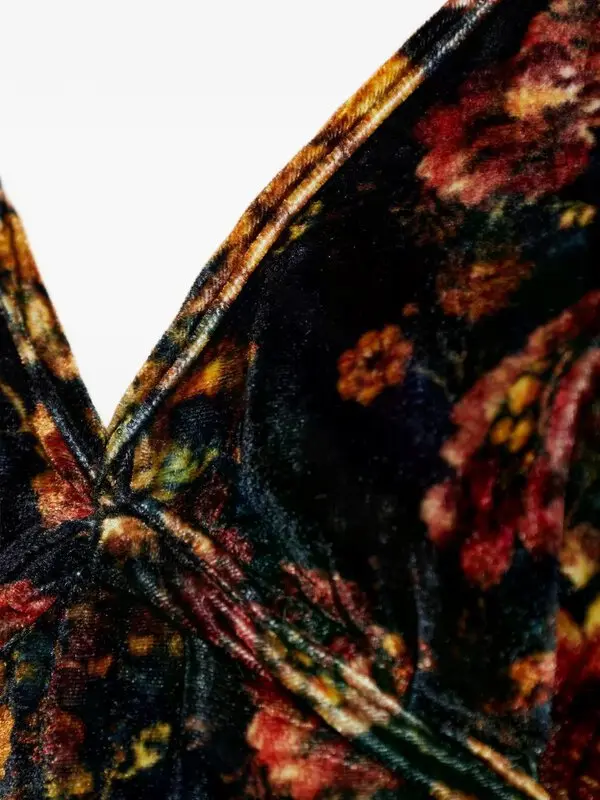 R13 Floral-print V-neck Midi Dress
